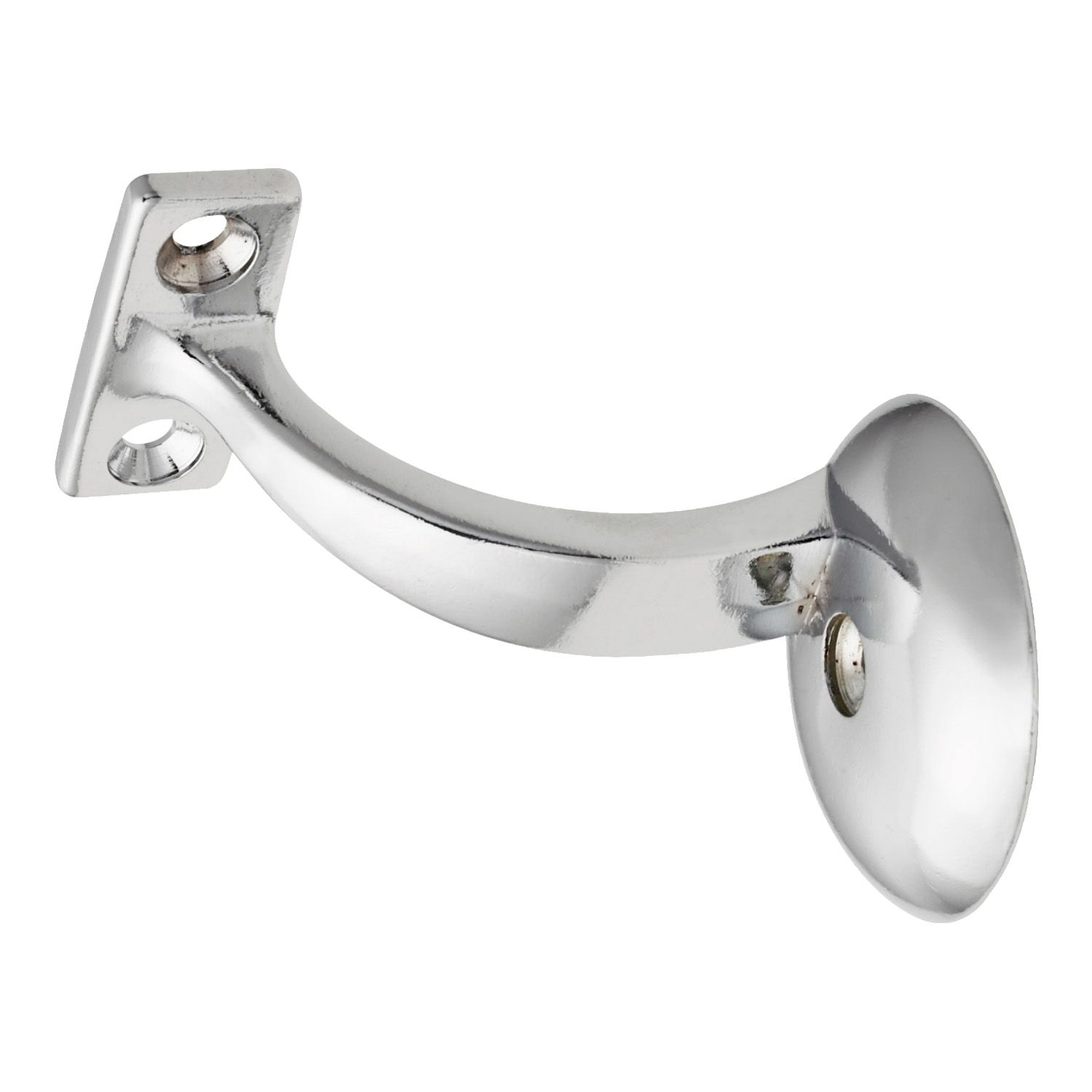 Lockwood Round Handrail Bracket Satin Chrome Pearl | Bowens