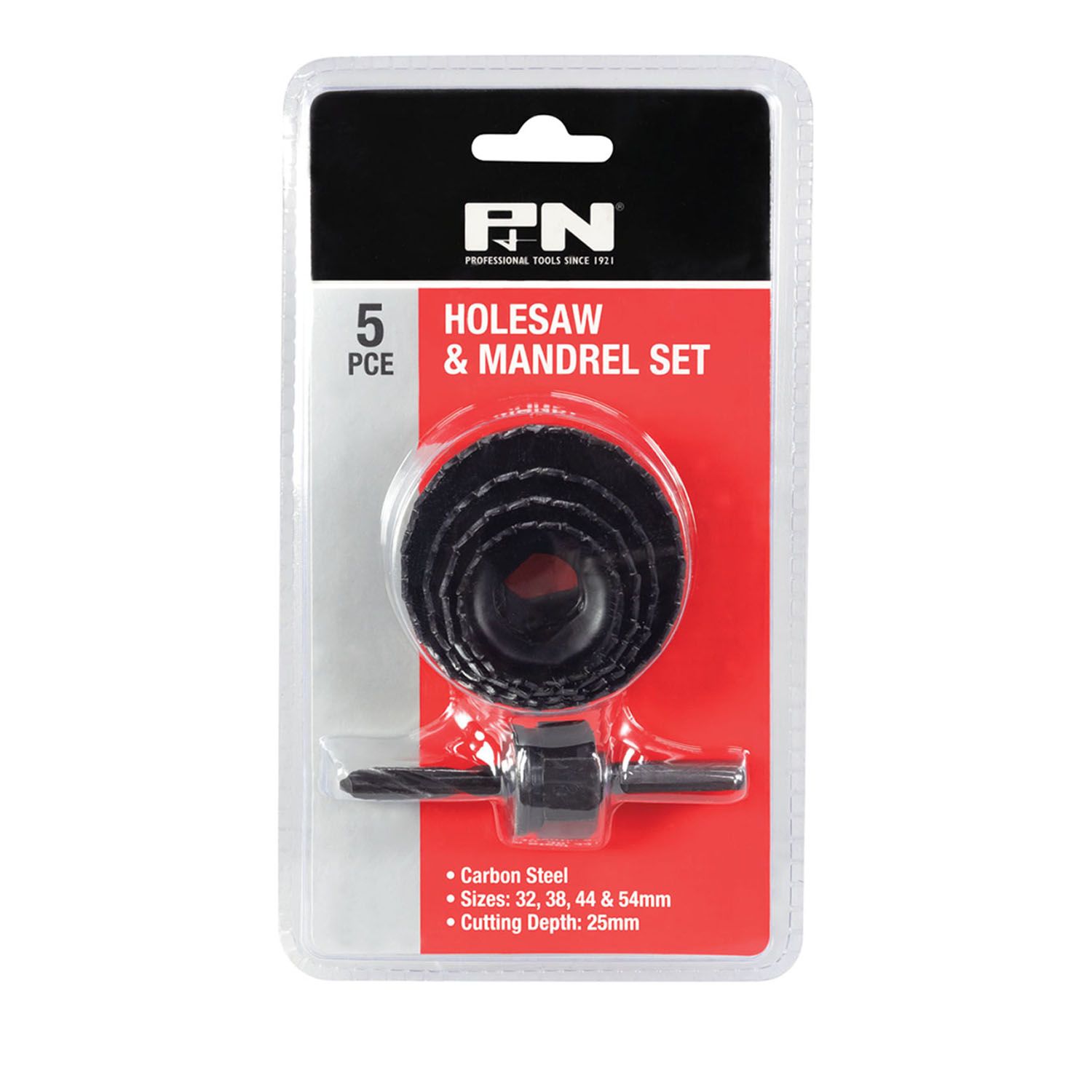 P&N Holesaw & Mandrel Set 5 piece – Hole Saw Set | Bowens