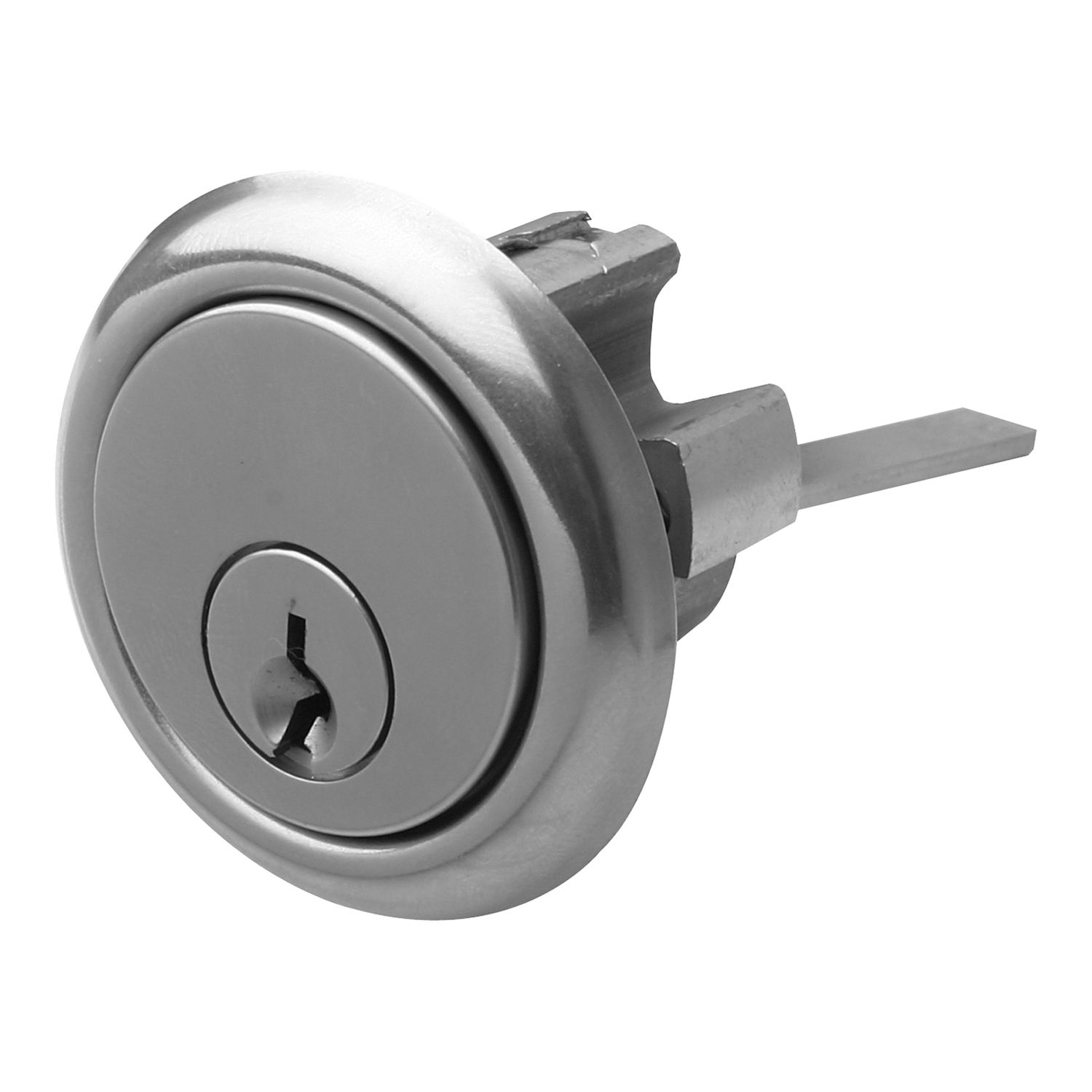 Novas Night Latch Round Cylinder Lock Satin Chrome | Bowens