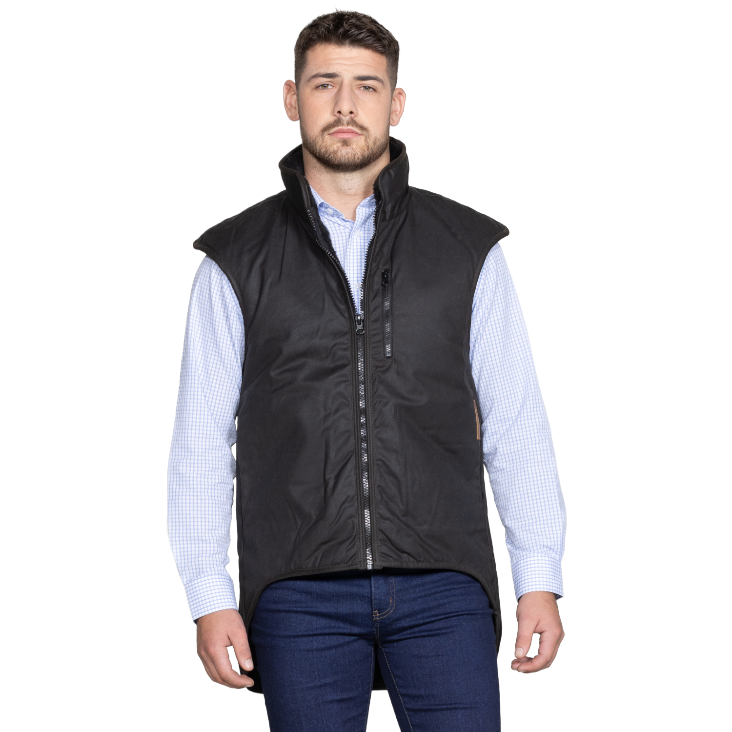 Styx Mill Oilskin Fur Lined Vest Brown | Bowens