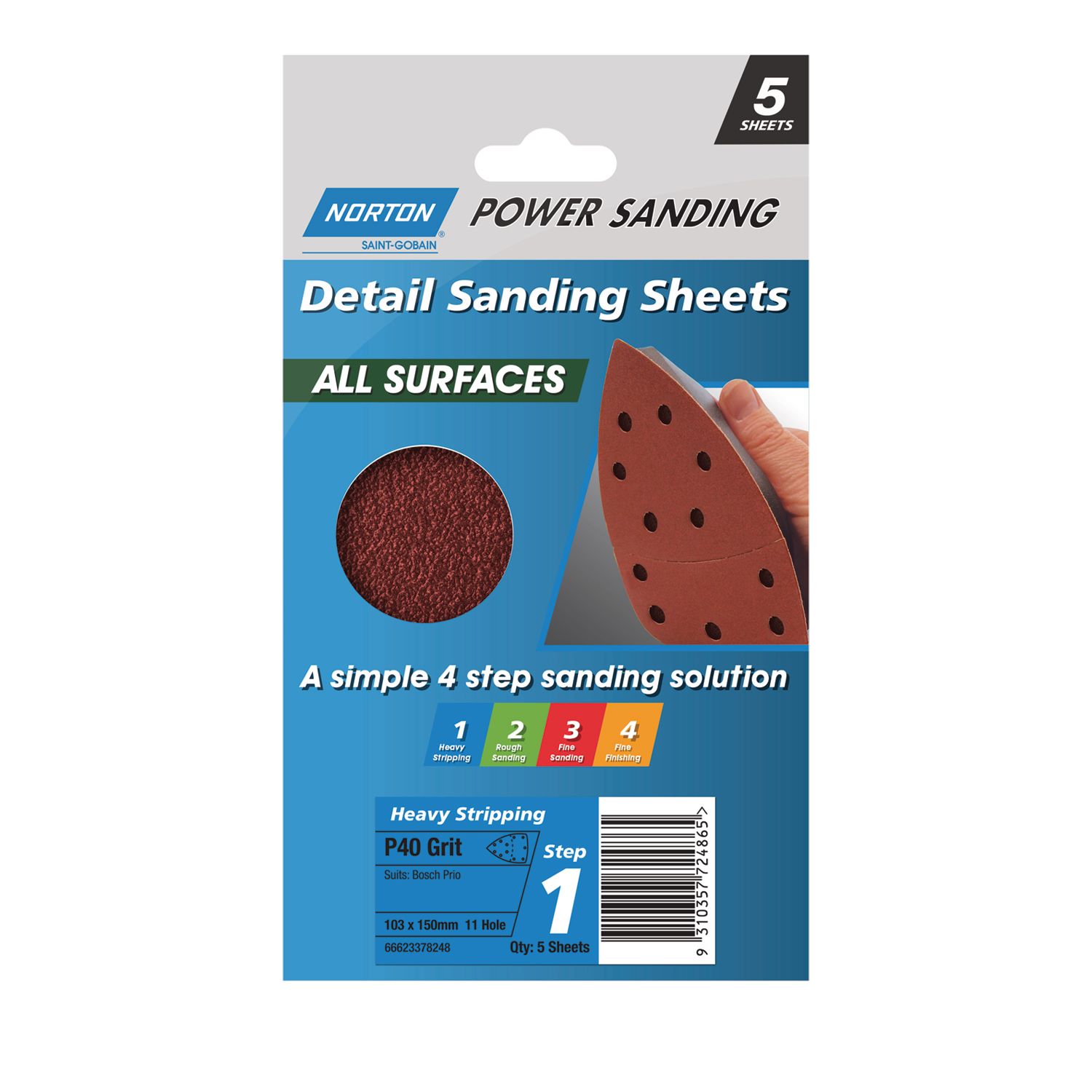 Norton® Detail All Surface Sanding Sheet | Bowens