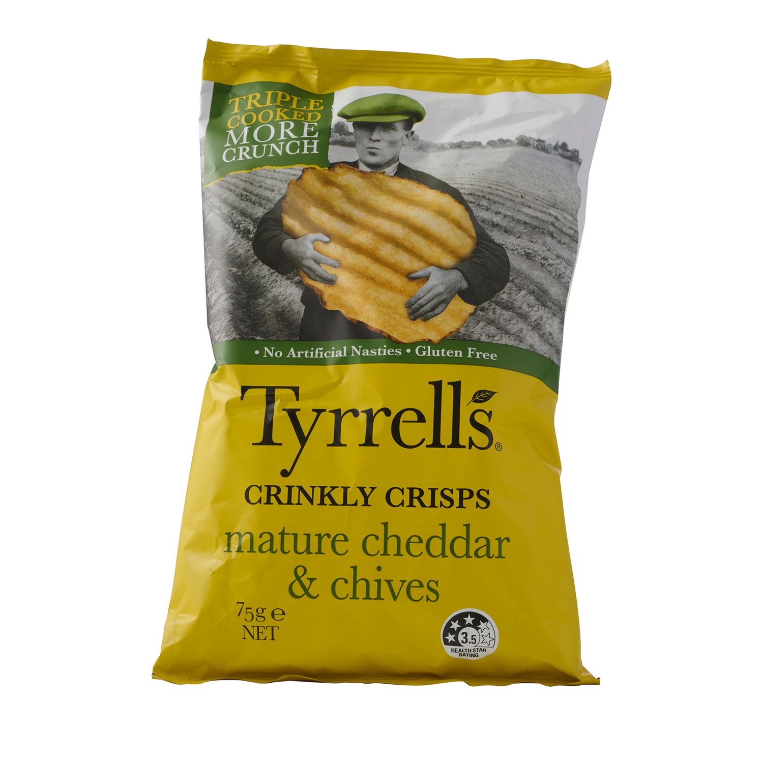 Tyrrells® Mature Cheddar & Chives English Crisps | Bowens