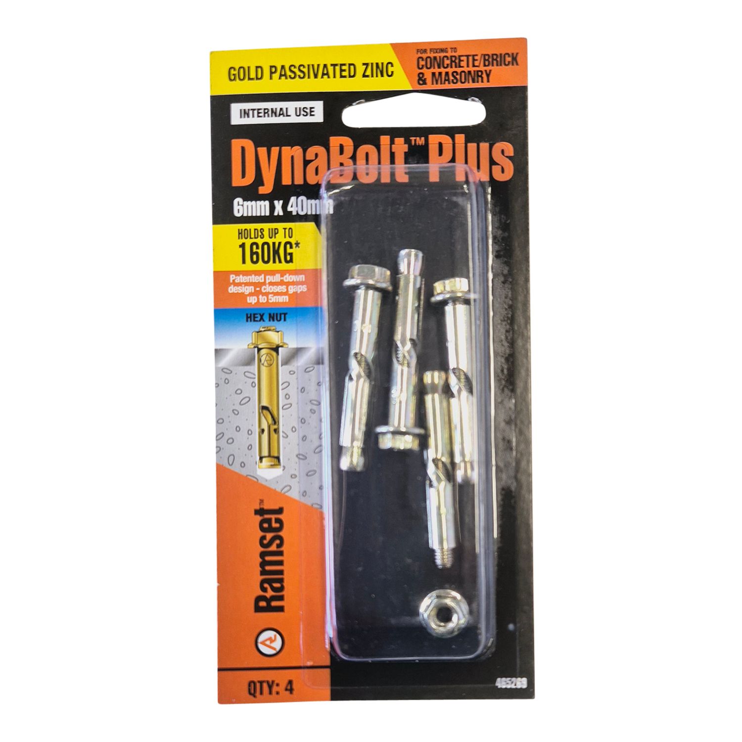 Ramset™ Dynabolt™ Bolts Hex Head Zinc Plated | Bowens