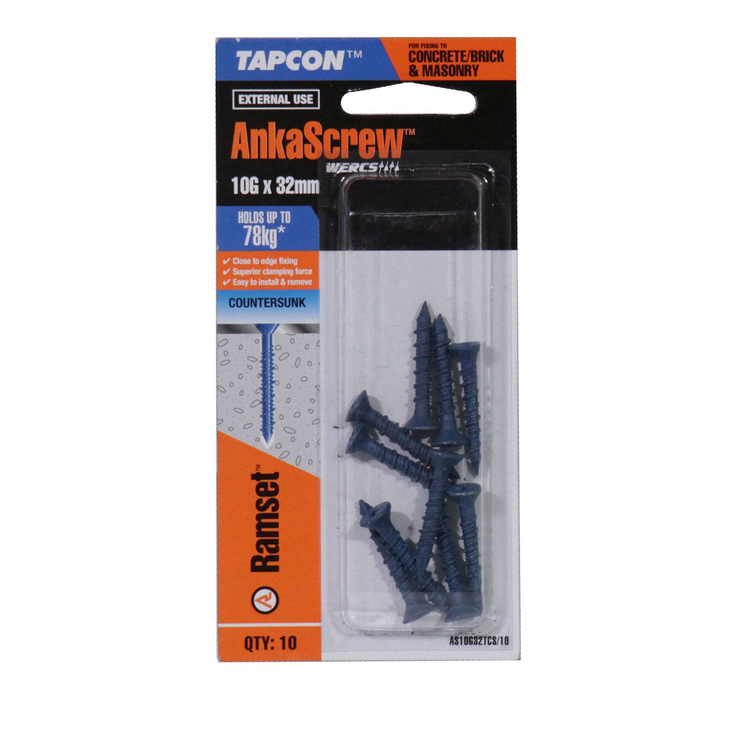 Ramset™ Tapcon™ Ankascrew™ Countersunk Head | Bowens