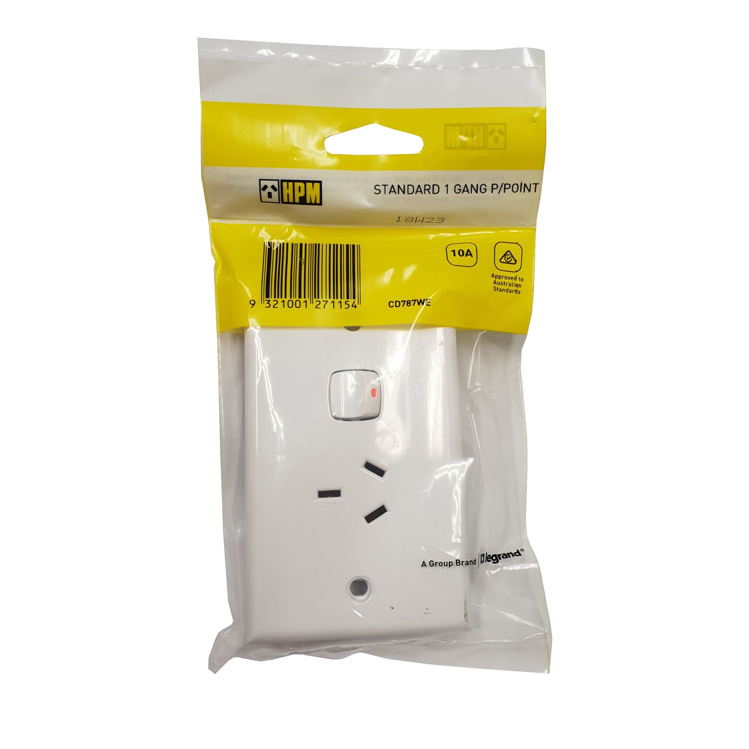 HPM 10A Single Powerpoint White Fascia | Bowens