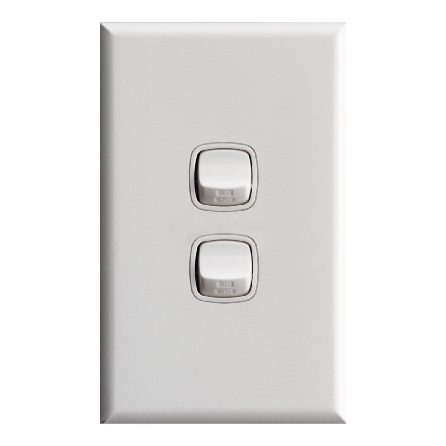 Legrand HPM Excel 10A 2 Gang SDPT Switch Matte White | Bowens