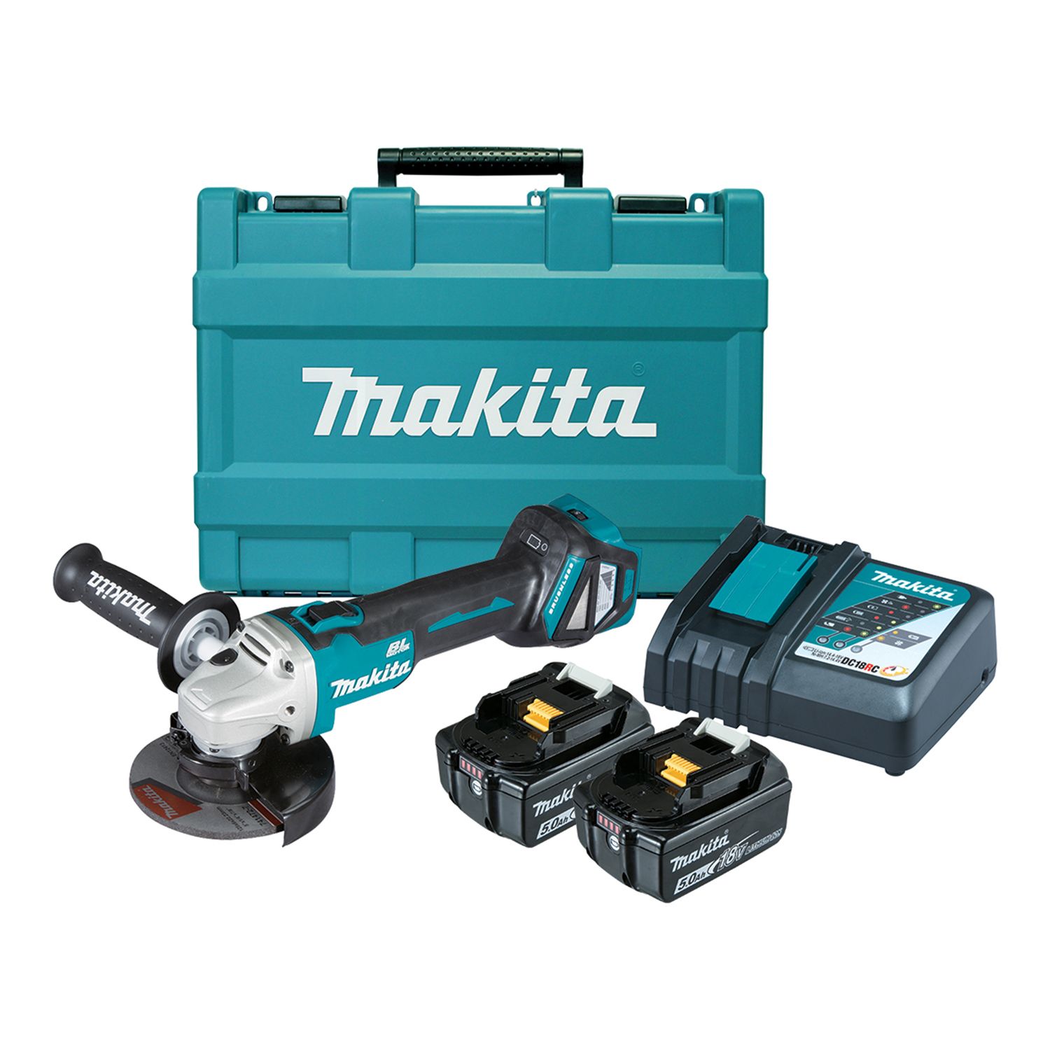 Makita® DGA511RTE 18V Brushless Angle Grinder Kit | Bowens