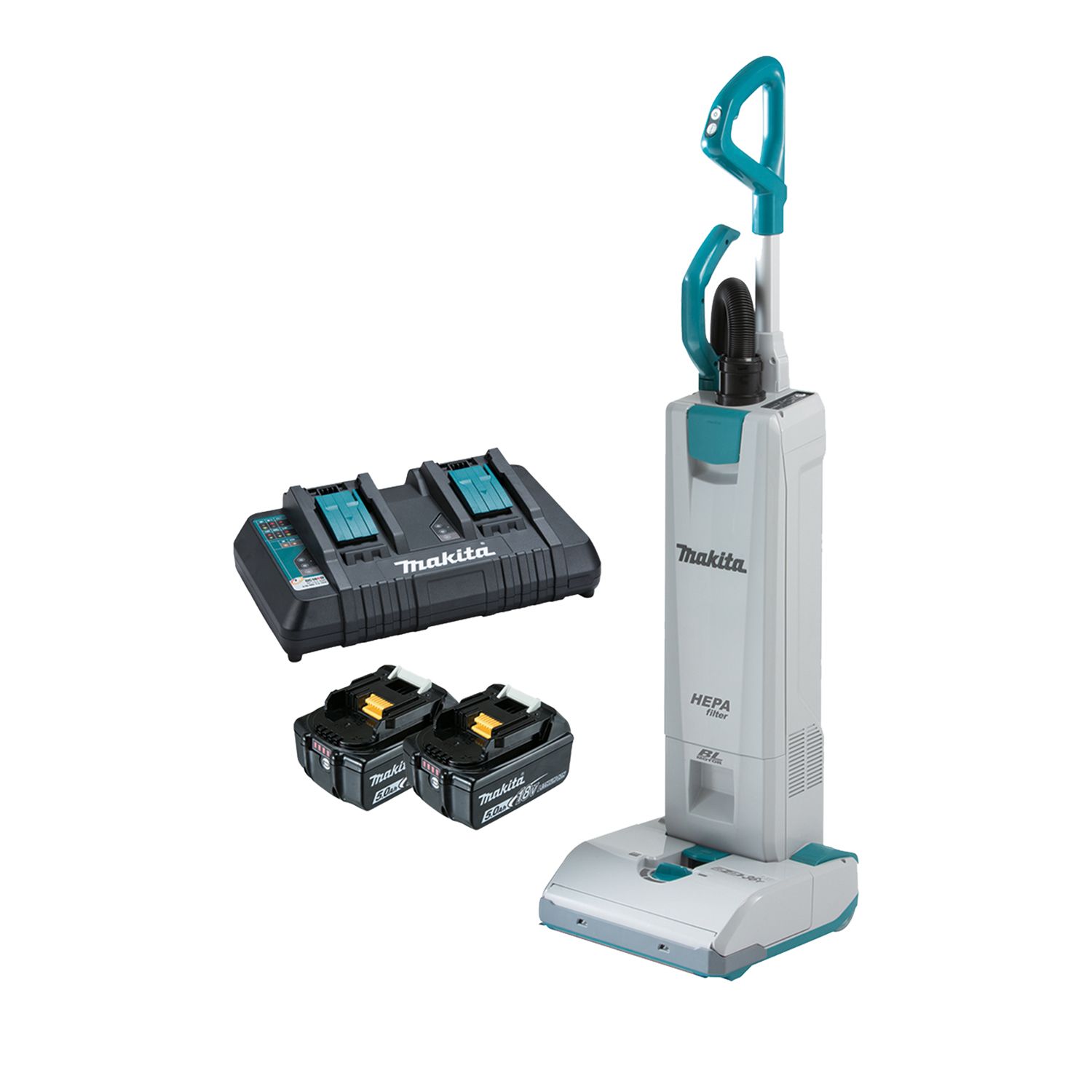 Makita® 36V (18V x 2) 5.0Ah Cordless Brushless Upright Vacuum Cleaner ...