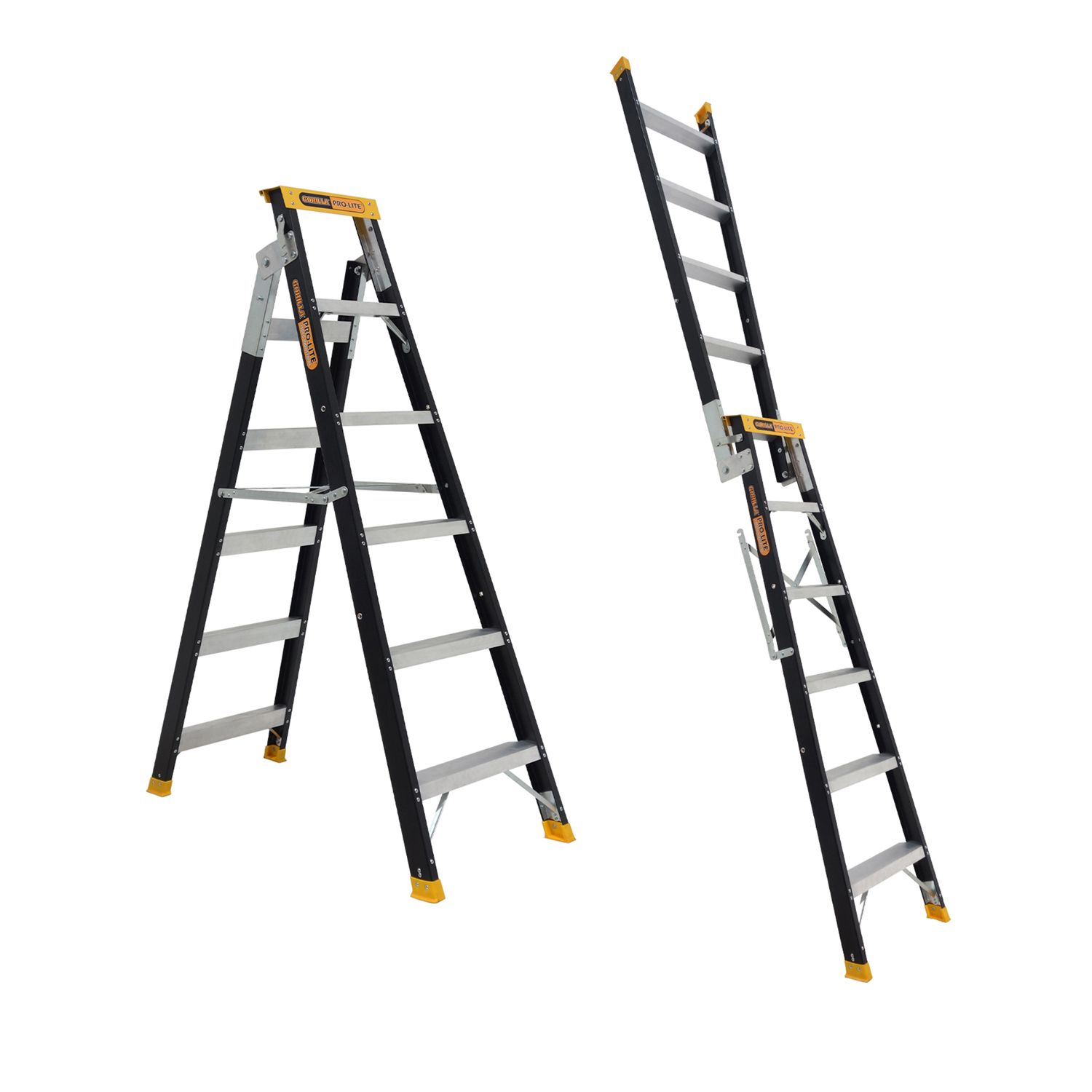 Gorilla® Industrial Fibreglass Dual Purpose Ladder | Bowens