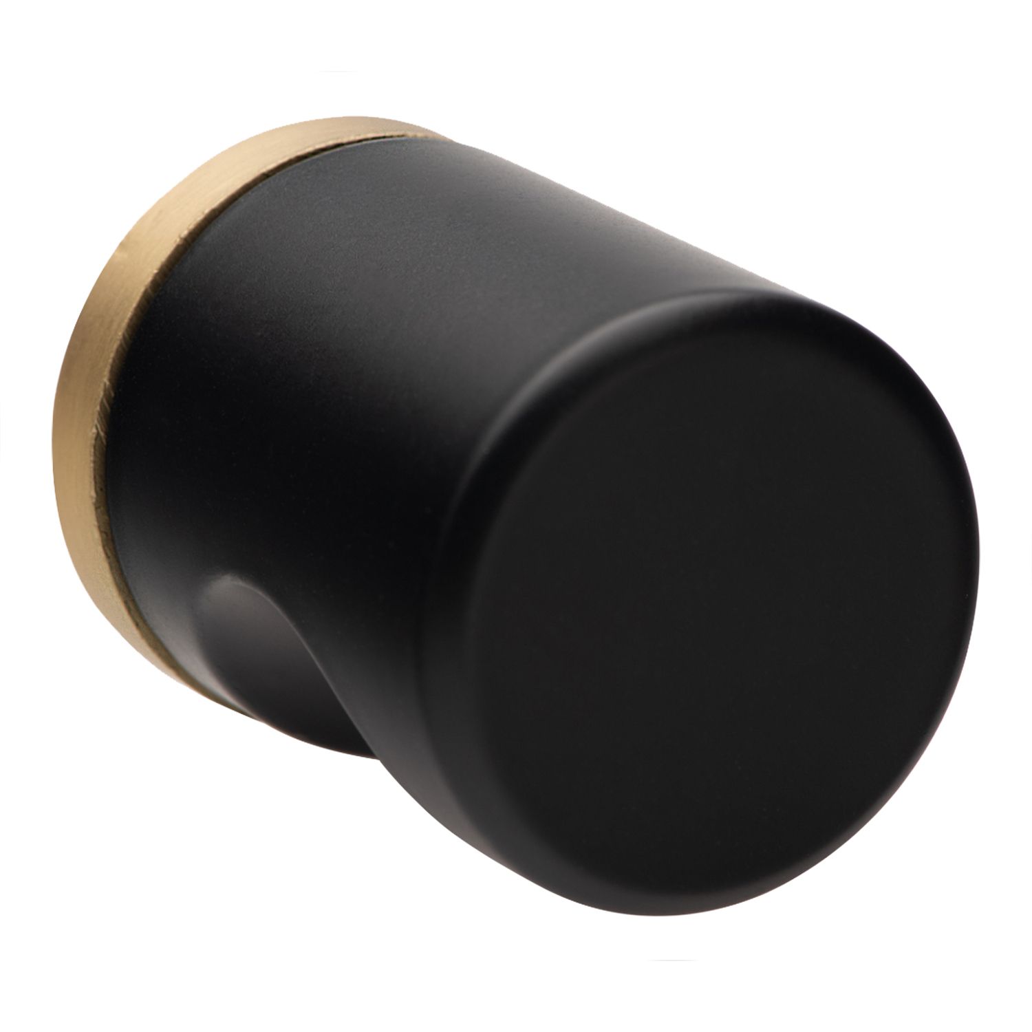 Lane Finger Post Knob Matt Black and Brass | Bowens