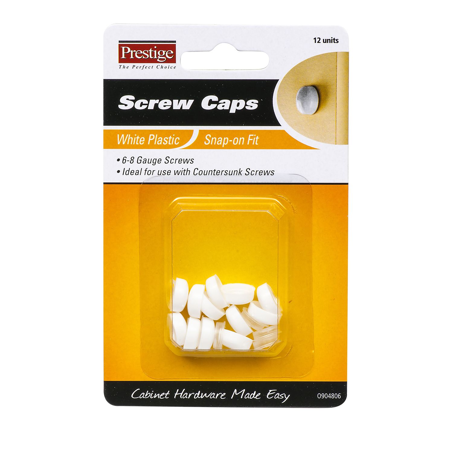 Prestige Plastic Screw Cap Snap On Fit White | Bowens