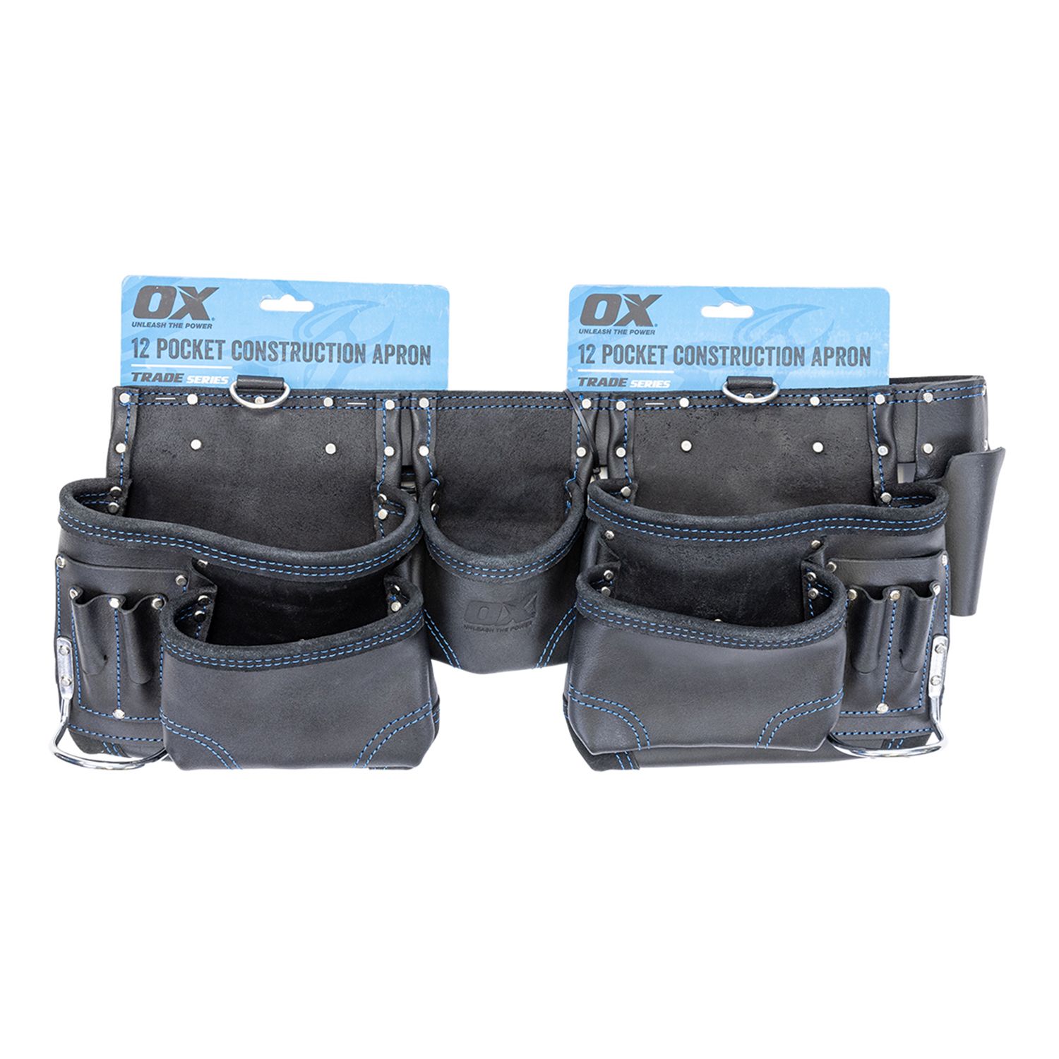 OX® Leather 12 Pocket Construction Apron Black | Bowens