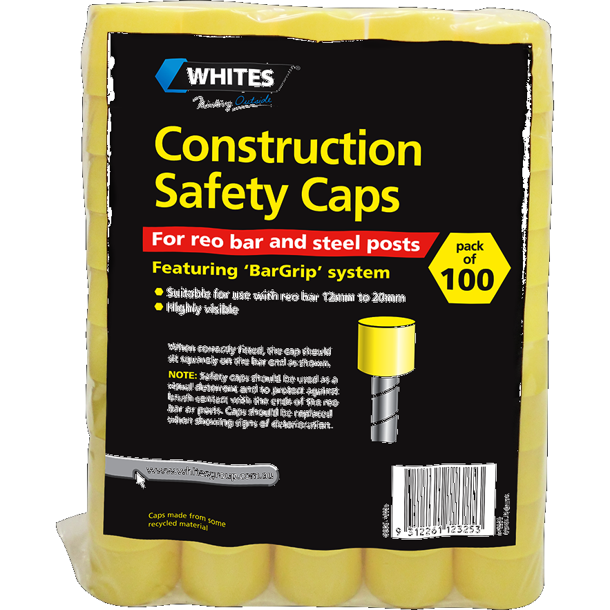 Whites® Hi-Vis Orange Construction Safety Caps for Reo Bars | Bowens