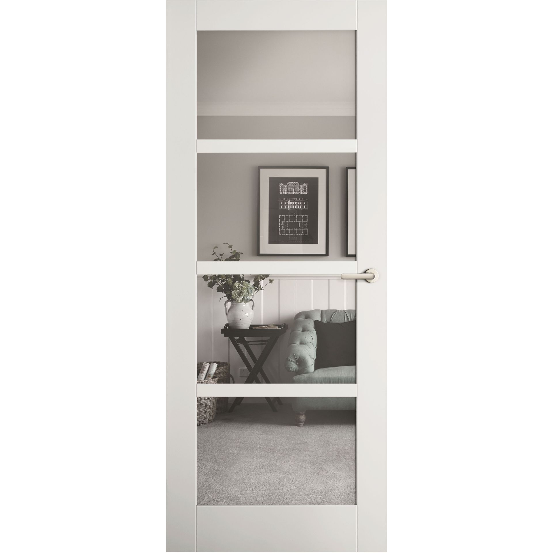Corinthian Internal Door Moda PMOD4GC Primed Clear | Bowens