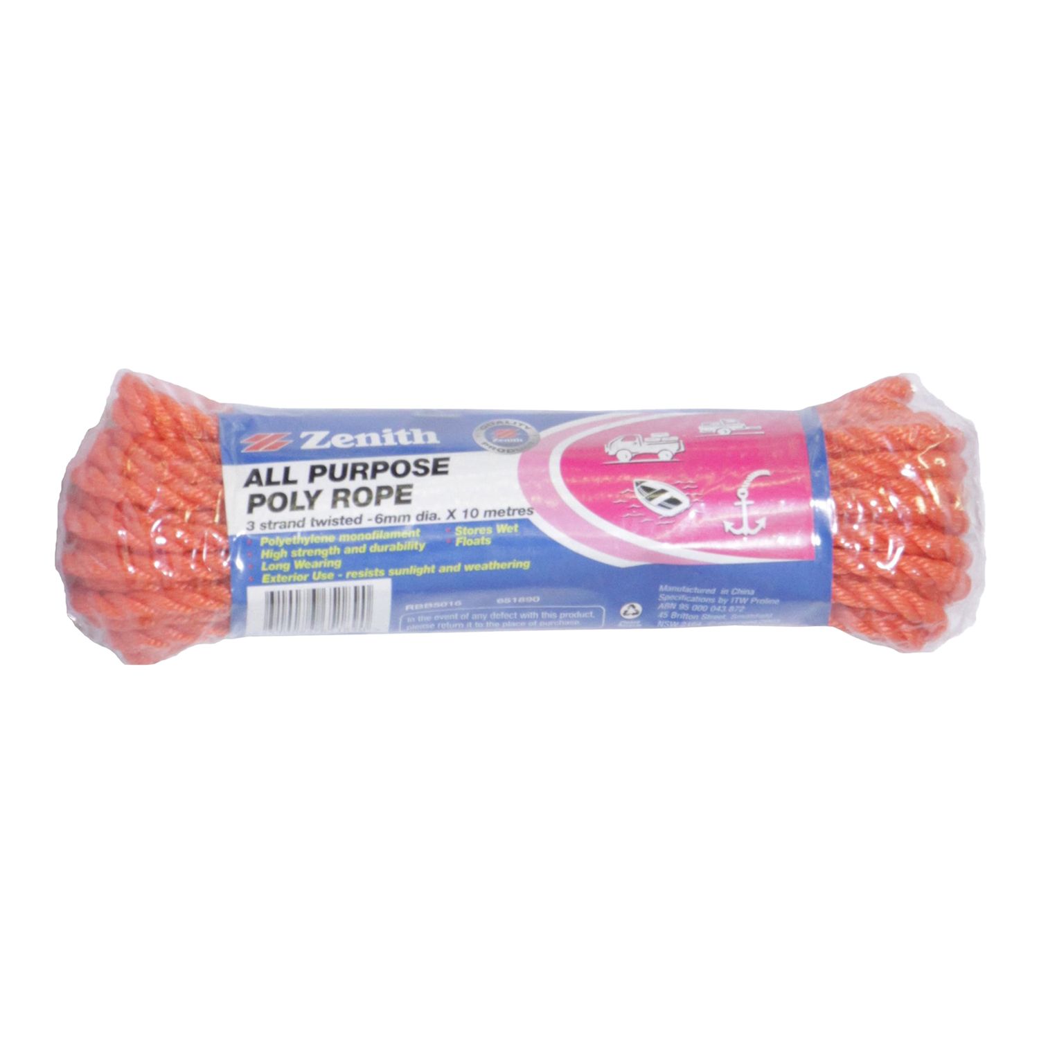 Zenith® All Purpose Monofilament Polyethylene Rope 10m | Bowens