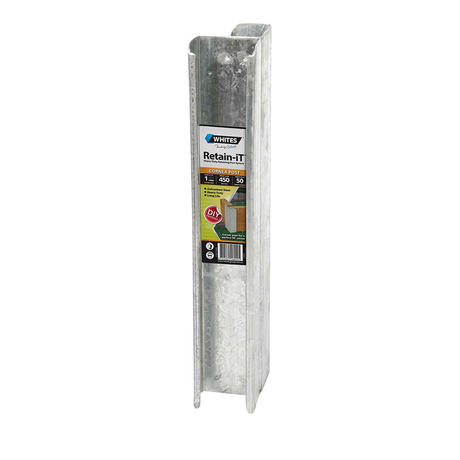 Whites® Retain IT50 Sleeper Corner Post Galvanised | Bowens