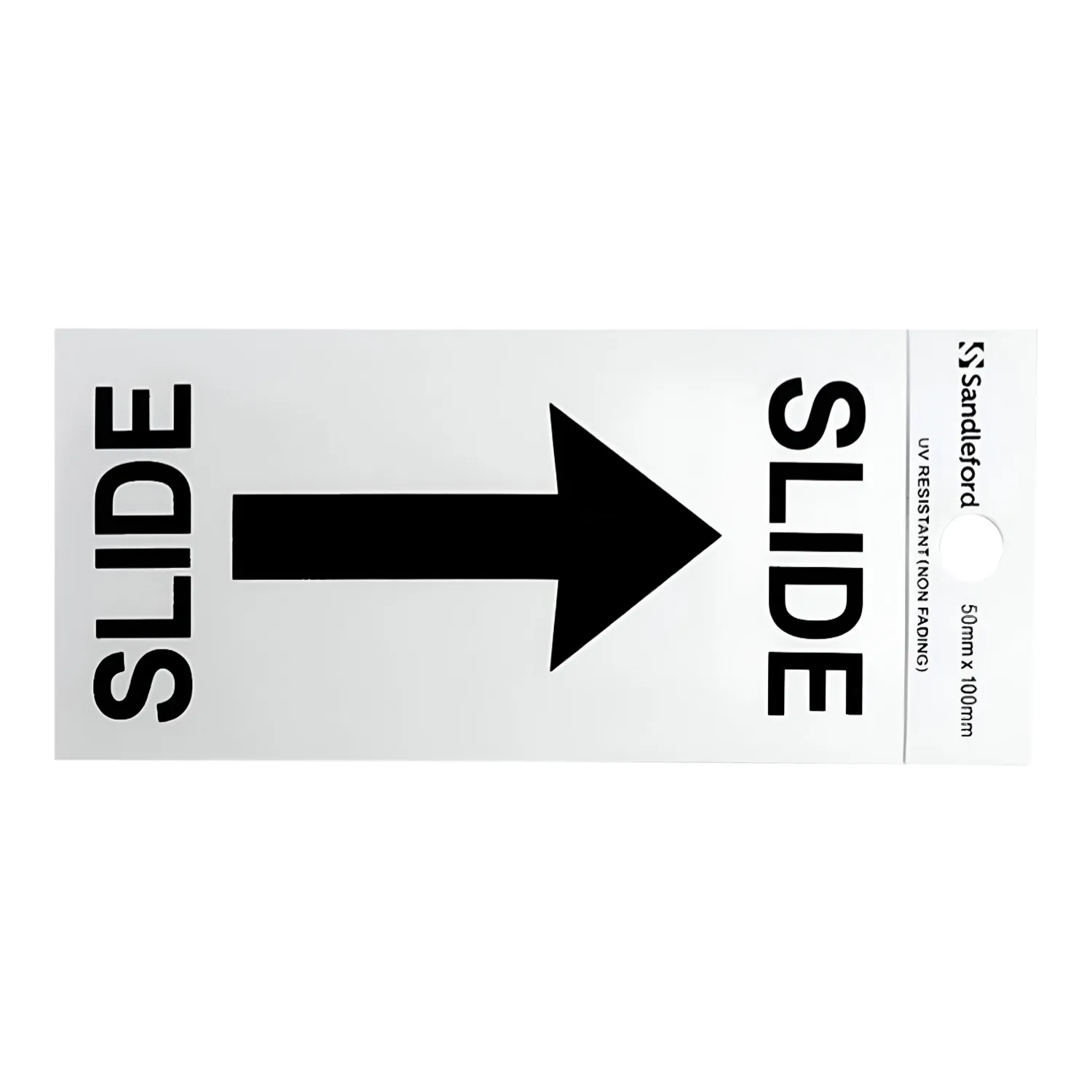 Sandleford Slide Arrow Symbol Self Adhesive Sign Black | Bowens