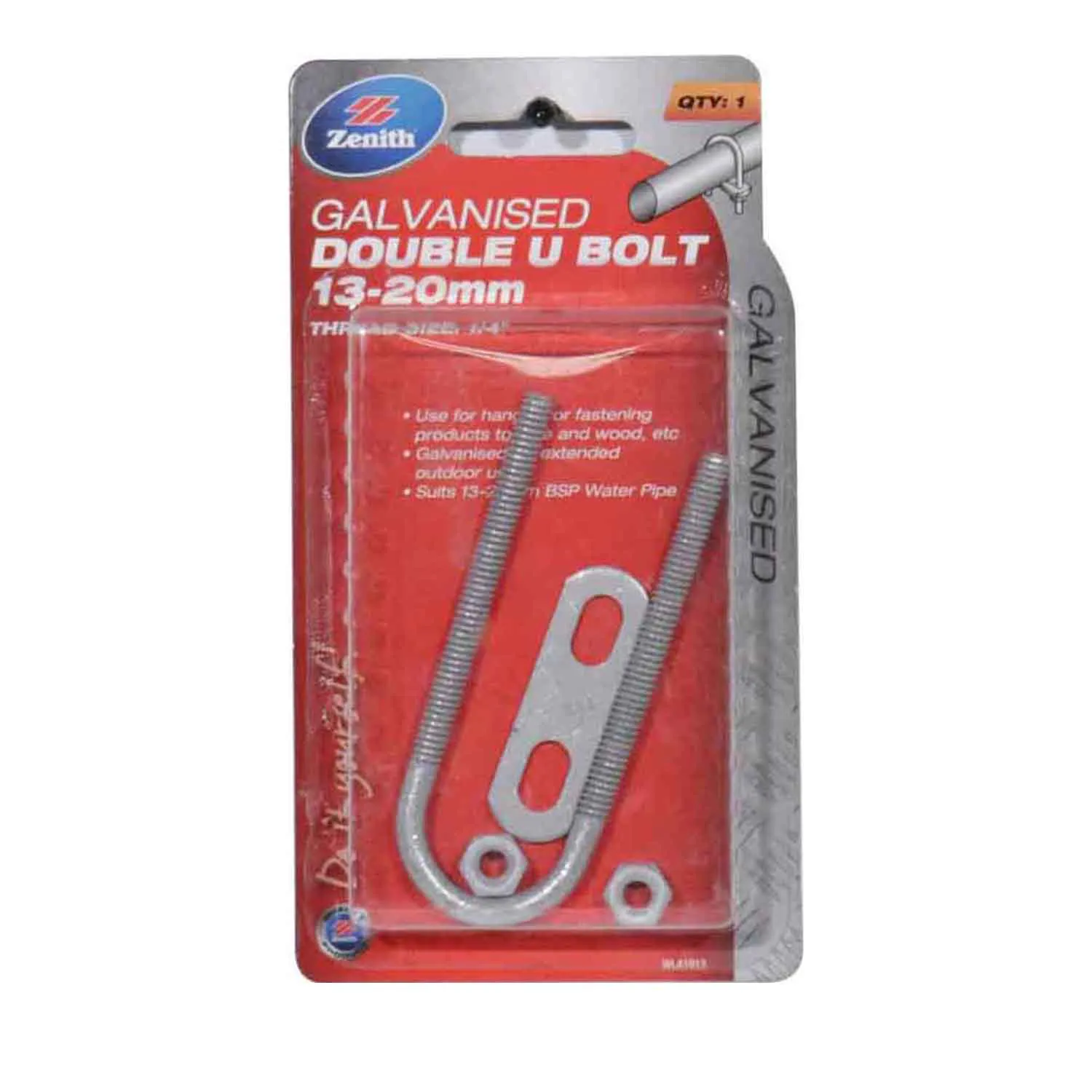 Zenith® Double U Bolt Galvanised | Bowens
