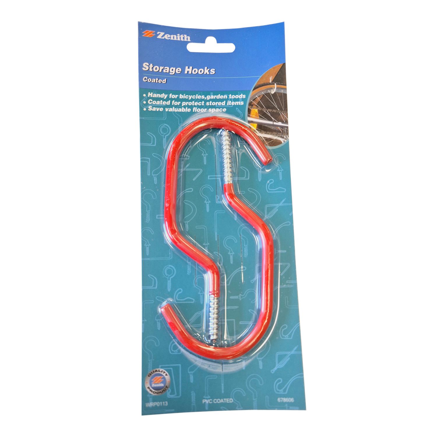 Zenith® Bicycle Storage Hook PVC Coated | Bowens
