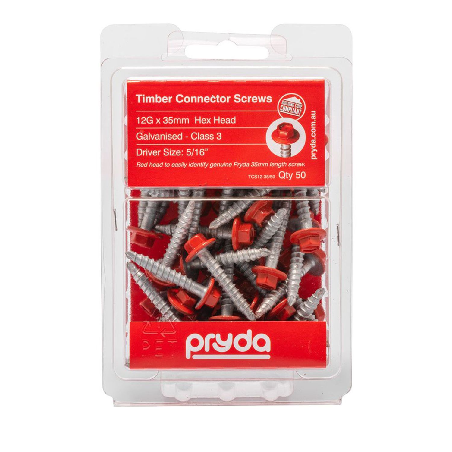 Pryda Timber Connector Screws Hex Head Galvanised | Bowens