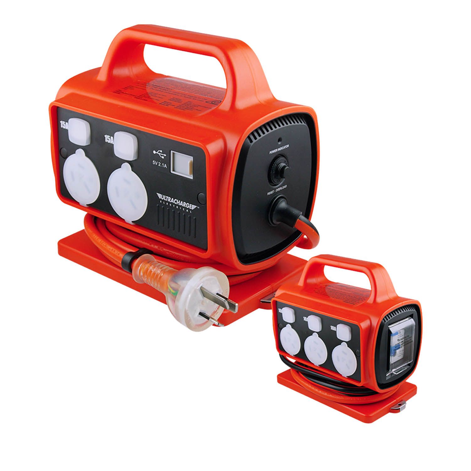 RCD Portable Safety Power Block with 2x15A & 3x10A Sockets Ultracharge ...