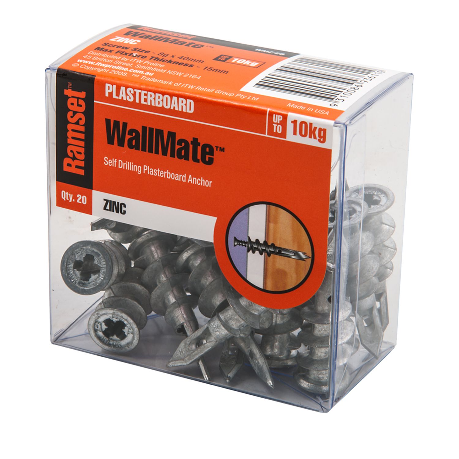 Ramset™ WallMate™ Metal Fasteners Self Drilling Fastens to Thick Zinc ...