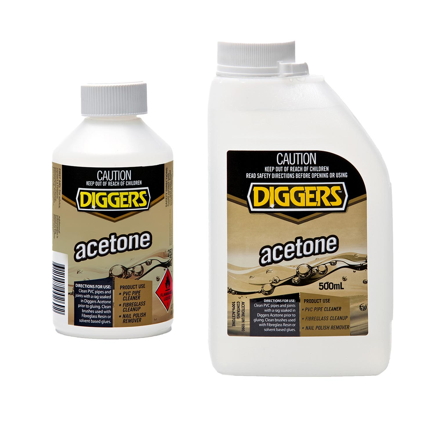 Diggers Acetone Cleaning Solvent Adhesive Polish Remover | Bowens